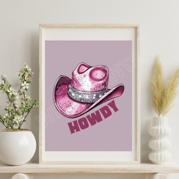 Art | Howdy Cowboy Hat 11x14 Art Print Cowboy Vibes Cowgirl Hat Star ...